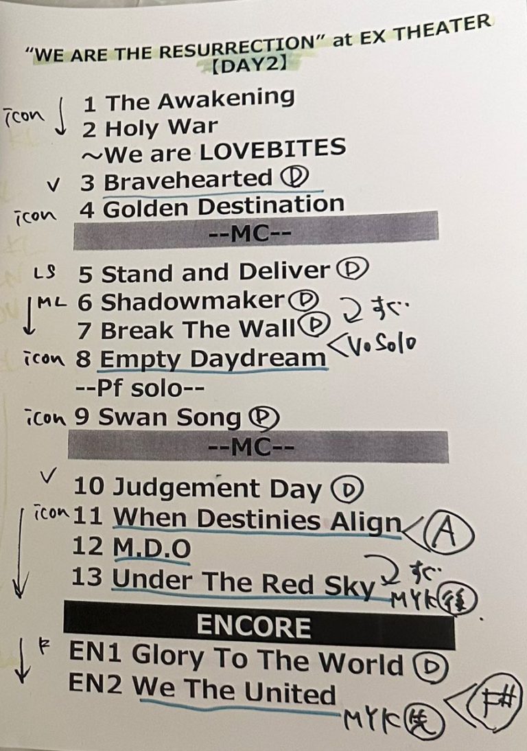 Setlists | Lovebites Music